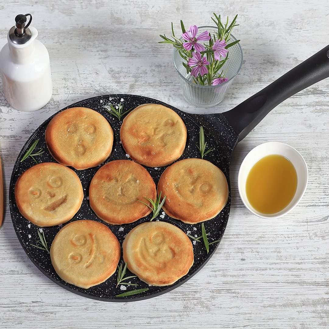 Ponev za mini palačinke T-Smile 26cm / en ročaj / aluminij, prevleka ...