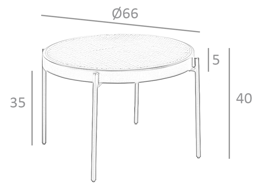 Okrogla mizica iz ratana