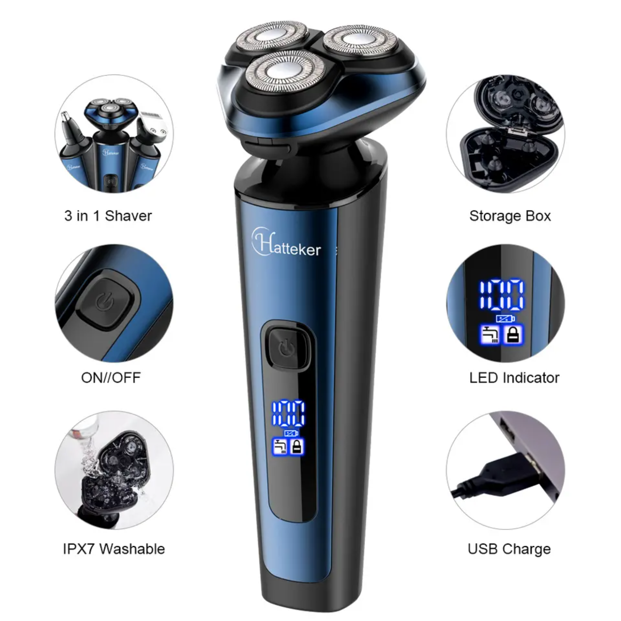Trimmer 3-in-1 Multifunction Waterproof Electric Shaver