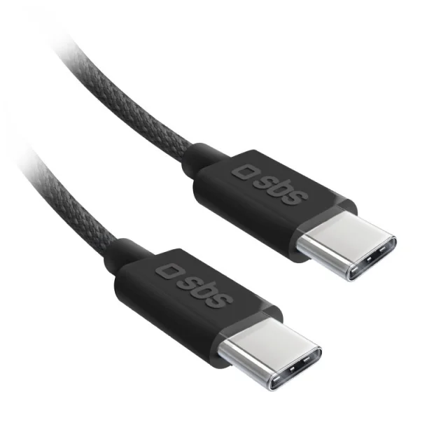 SBS USB-C na USB-C 1,5M (črn) povezovalni kabel