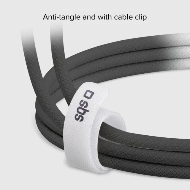 SBS USB-C na USB-C 1,5M (črn) povezovalni kabel